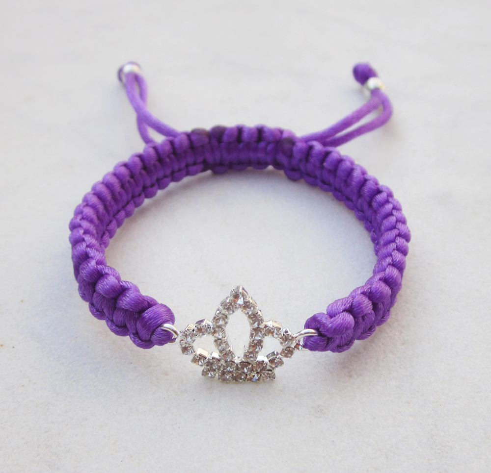 Crown Bracelet Purple Friendship Bracelet Rhinestone Stack Jewelry on ...